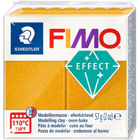 Staedtler Fimo Effect Modelling Clay Block Metallic Gold Wilko