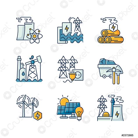 Energy Business RGB Color Icons Set Stock Vector Crushpixel