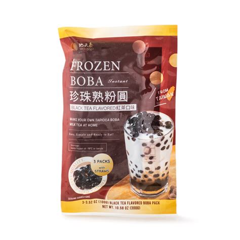 地天泰 冷凍珍珠熟粉圓 紅茶口味 3包入 附有吸管 Weee