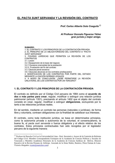 Pdf El Pacta Sunt Servanda Y La RevisiÓn Del · Pdf Fileel Contrato Es