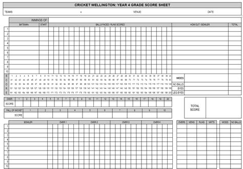 Cricket Scorecard Format In Excel