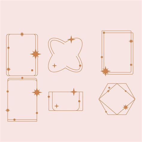 Premium Vector Collection Of Different Frames With Stars Minimalistic Linear Frames Arches