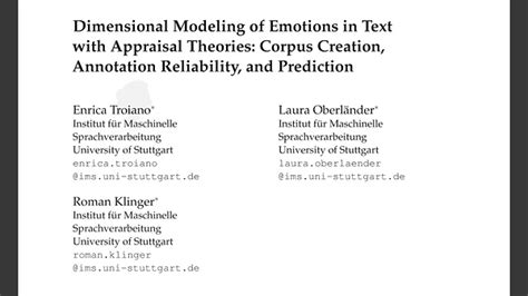 Underline Dimensional Modeling Of Emotions In Text With Appraisal Theories Corpus Creation