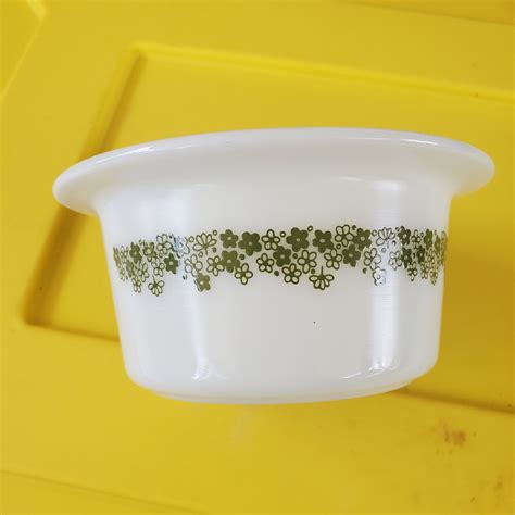 Vintage Pyrex Spring Blossom White And Green Bowl 25 Etsy