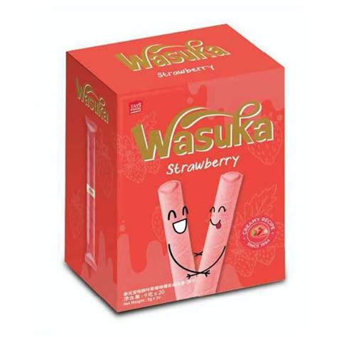 Wasuka Wafer Rolls Strawberry Flavor Premium Snack With 100 Natural Ingredient And Pure