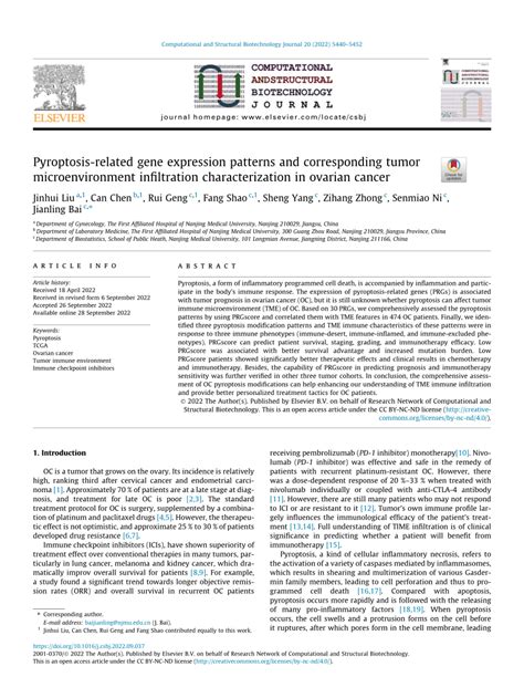 Pdf Pyroptosis Related Gene Expression Patterns And Corresponding