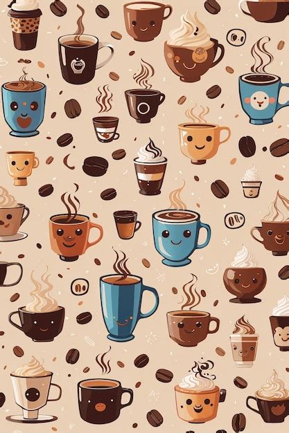 Premium Ai Image Coffee Pattern Background