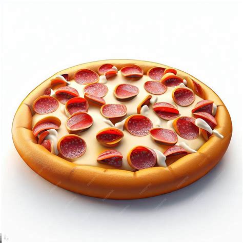 Premium Photo Realistic Pizza Pepperoni On White Background