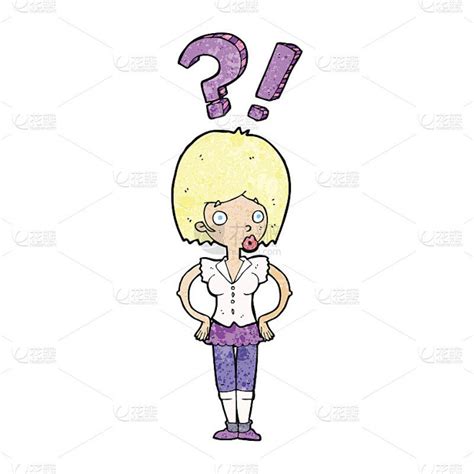 卡通女子提问