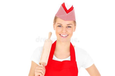 Woman With A Rolling Pin Stock Image Image Of Portrait