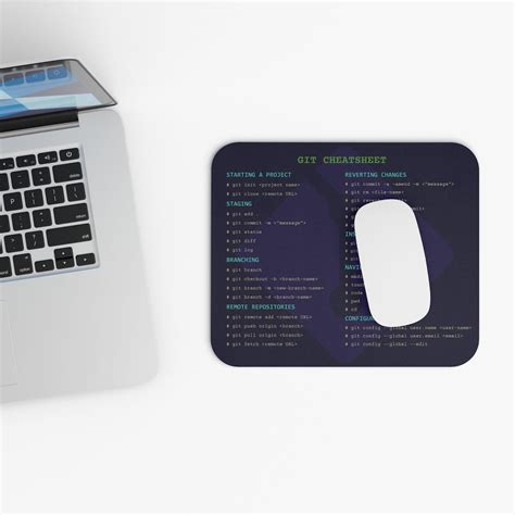 Git Cheatsheet Mouse Pad Developer Coding Reference Etsy