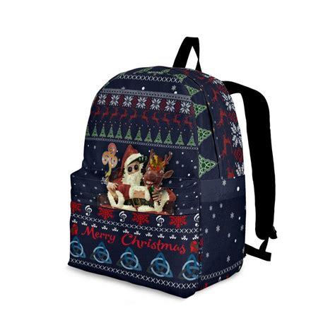 Celtic Ugly Christmas Backpack Gangster Santa With Reindeer Aljaira