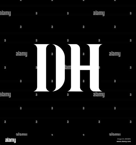 Dh D H Letter Logo Design Initial Letter Dh Uppercase Monogram Logo