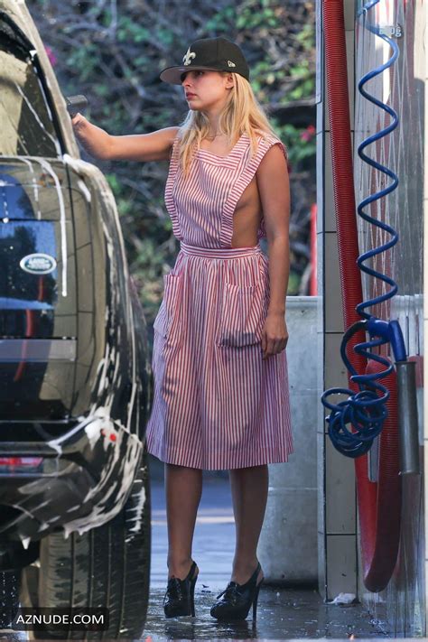Addison Rae Sexy Spotted Flashing Her Taped Boobs In A Hot Candy Striper Dress While Washes Her