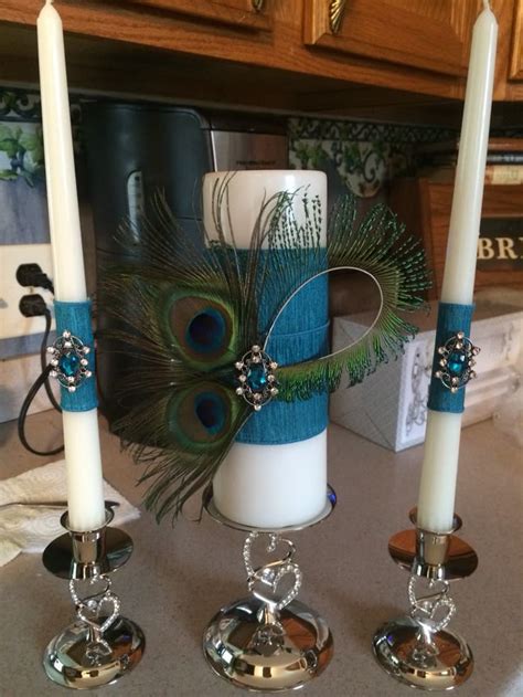 Peacock Unity Candles Peacock Wedding Theme Peacock Party