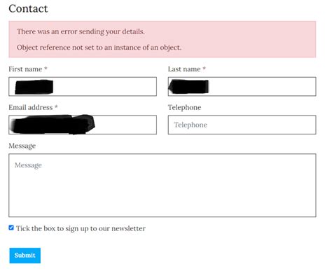 Umbraco Form Will Not Send
