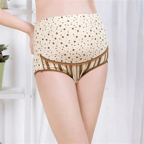 100 Cotton Maternity Panties Higah Waist Maternity Panties Dot Printed