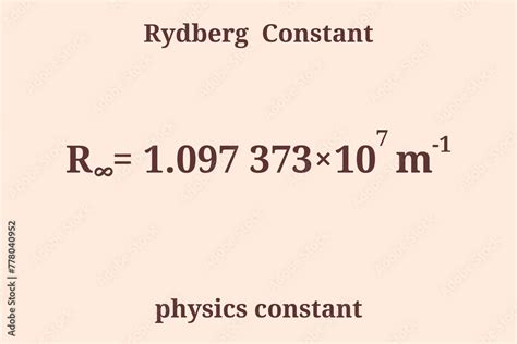 Rydberg Constant Physics Constant Education Science Vector