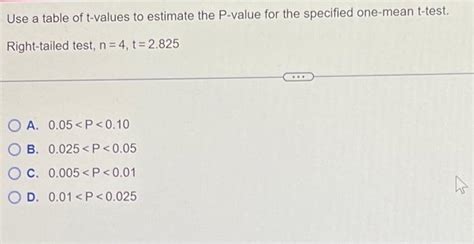 Solved Use A Table Of T Values To Estimate The P Value For Chegg
