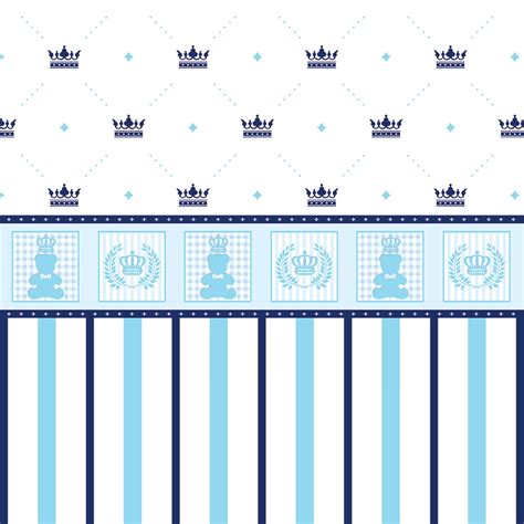 Papel de parede Quarto de bebê Menino Azul Tema Príncipe