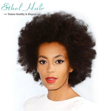 Glueless Full Lace Human Hair Wigs Afro Kinky Curly Short Wig 100