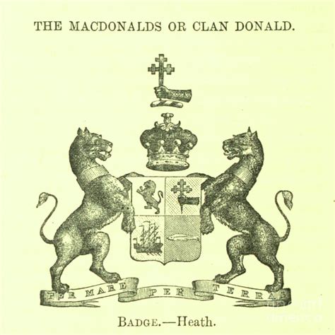 Macdonald Coat Of Arms Crest And Motto N1 Drawing By Historic