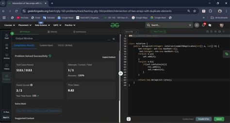 geekstreak2025 gfg160 dsa coding problemsolving hashing… sanket
