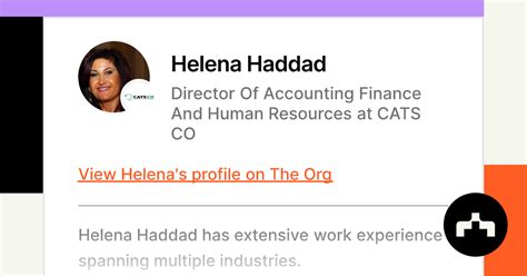 Helena Haddad Director Of Accounting Finance And Human Resources At