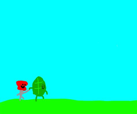 Leafy And Pin Battle For Dream Island Drawception