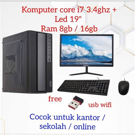 Jual Full Set Core I Led Gb Ram Gb Ssd Pc Komputer Rakitan Cpu Kantor Shopee
