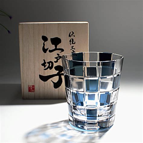 日式水晶玻璃杯威士忌酒杯日本江户切子工艺手工雕刻家用装饰礼品 虎窝淘
