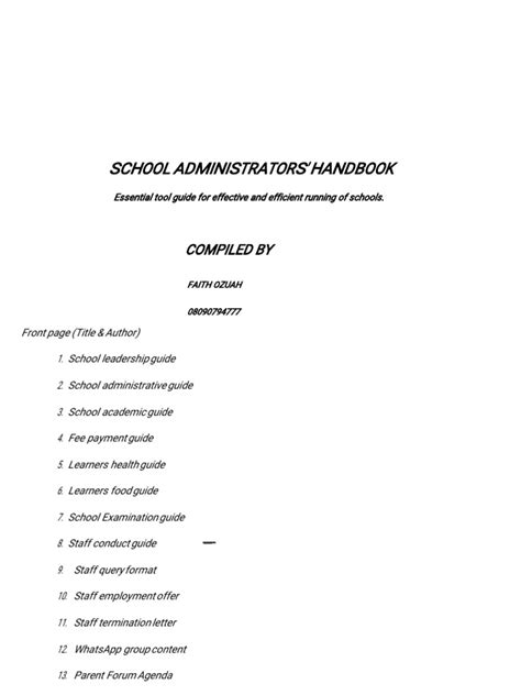 School Administrators Guidelines Pdf