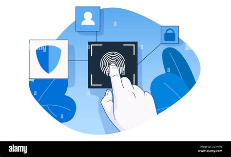 Hand Touch Fingerprint Scanner Biometrics Identify Authorization Data Protection And Security