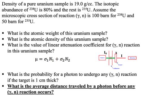 Solved Density Of A Pure Uranium Sample Is 190 Gcc The