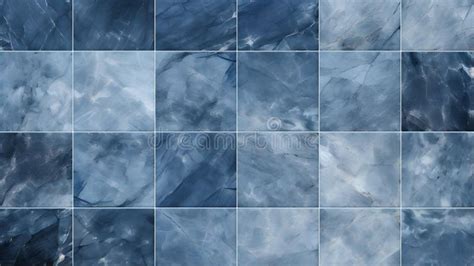 Pattern Of Marble Tiles In Blue Colors Top View Stock Illustration