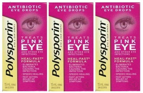 Relief Treatment Formula Polysporin Antibiotic Pink Eye Eye Drops