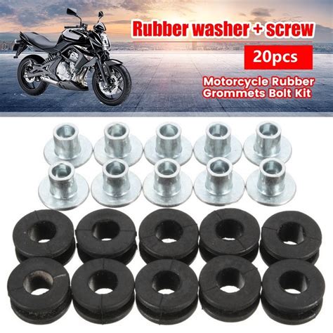 20Pcs Set Motorcycle Rubber Grommets Universal Motorcycle Gasket Bolt