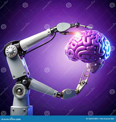 Neuro Machine Interface Connecting Human Brain And Robotic Arm Royalty