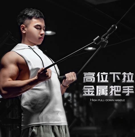 ~廣隆~l型三頭肌 下壓拉背 鍛煉 二頭肌 龍門架把手配件 高位下拉 可旋轉金屬把手 健身訓練器材 Yahoo奇摩拍賣