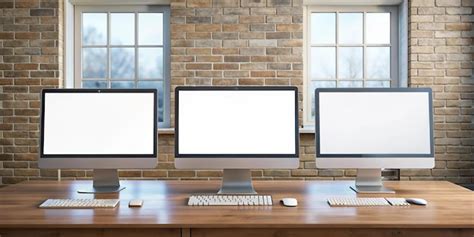 Realistic Device Mockup Set Monitor Laptop Tablet Smartphone With Blank