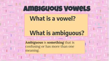 Ambiguous Vowels Word Work Practice By Mrs Noe Knows Tpt