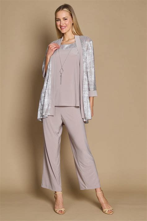 Navy Randm Richards 2587w Metallic Printed Formal Pant Set For 390