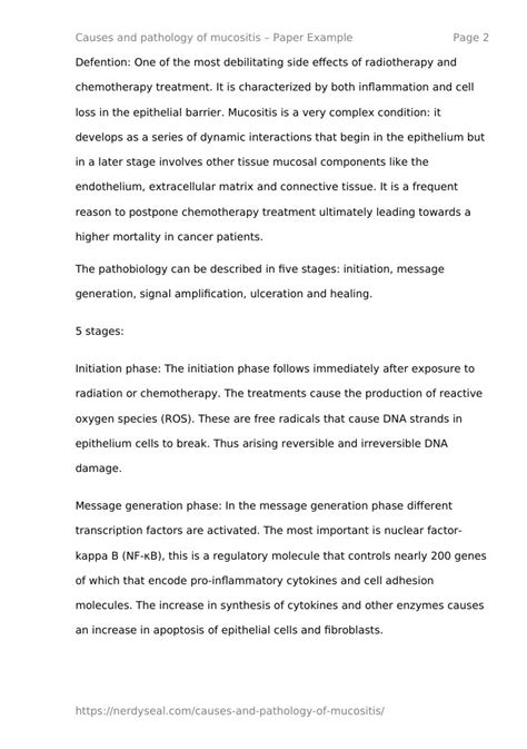 Causes And Pathology Of Mucositis 1167 Words Nerdyseal