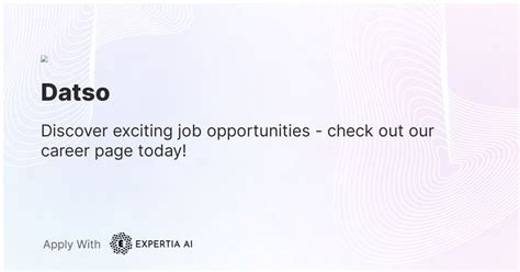 Datso Career Page Jobs