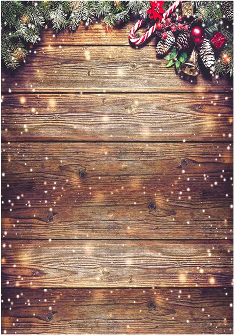 Allenjoy Fondo De Madera De Navidad Con Purpurina Dorada De 5 X 7 Pies
