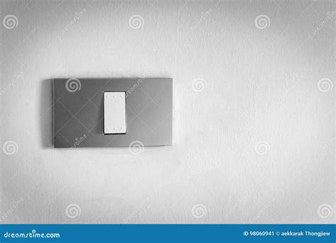 Close Up Grey Light Switch On Texture Background Stock Image Image