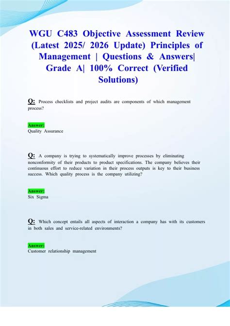 Wgu C483 Objective Assessment Review Latest 2025 2026 Update