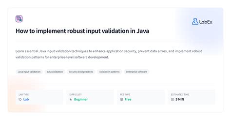 How To Implement Robust Input Validation In Java Labex