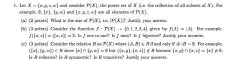 solved 1 let x {x y z w} and consider p x the power