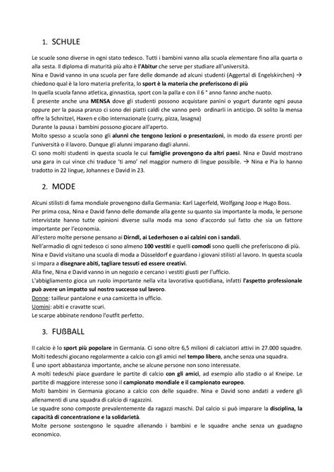 Lingua Tedesca I Folgen Schemi E Mappe Concettuali Di Lingua
